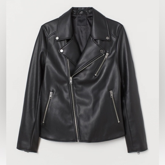 H&M | Jackets & Coats | Hm Black Mens Faux Leather Jacket | Poshmark